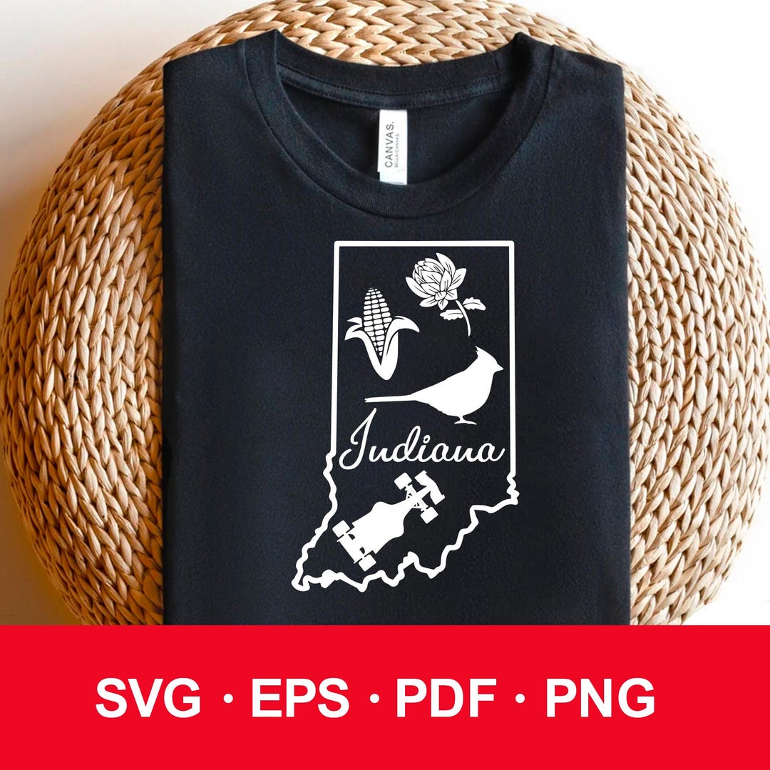 Indiana State SVG / Indiana Cut File / Indiana Svg / Clip Art / Indiana ...