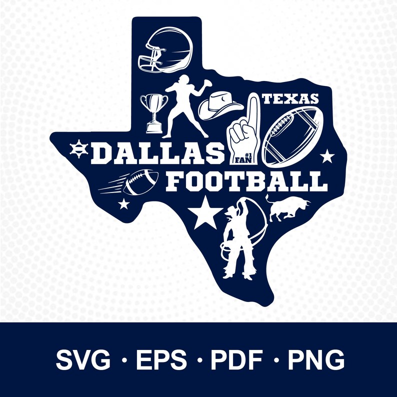 Dallas Football Team SVG Cricut Cut File. City PNG Clipart. Silhouette ...