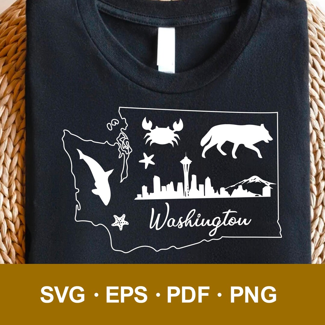 Washington State SVG / Seattle Cut File / Washington / Clip Art / Miami ...