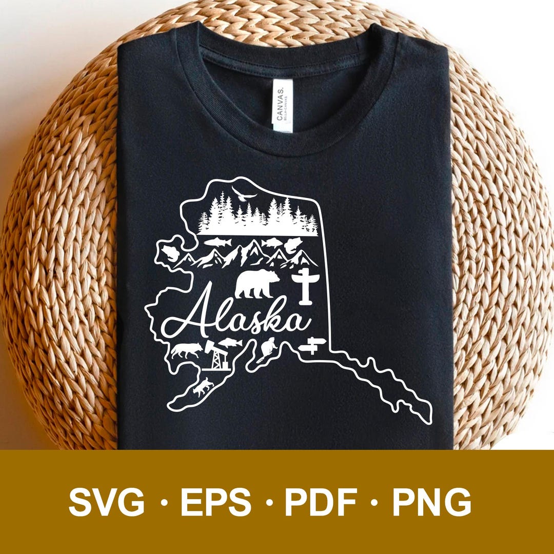 Alaska State SVG / Alaska Cut File / Anchorage / Clip Art / Alaska ...