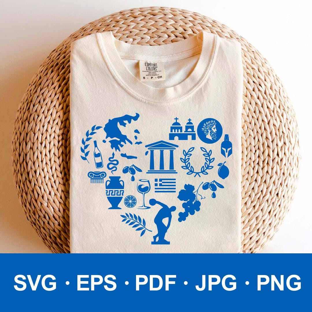 Greece Svg Bundle Cricut Cut Files Greece Flag Png Bundle Greece ...