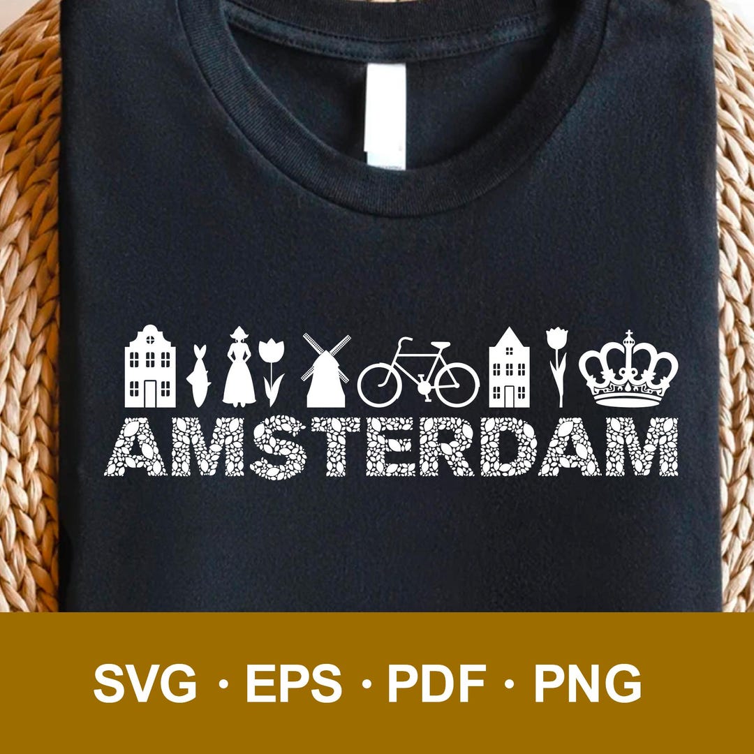 Amsterdam Svg Amsterdam Cut File Amsterdam Skyline Svg City Svg ...