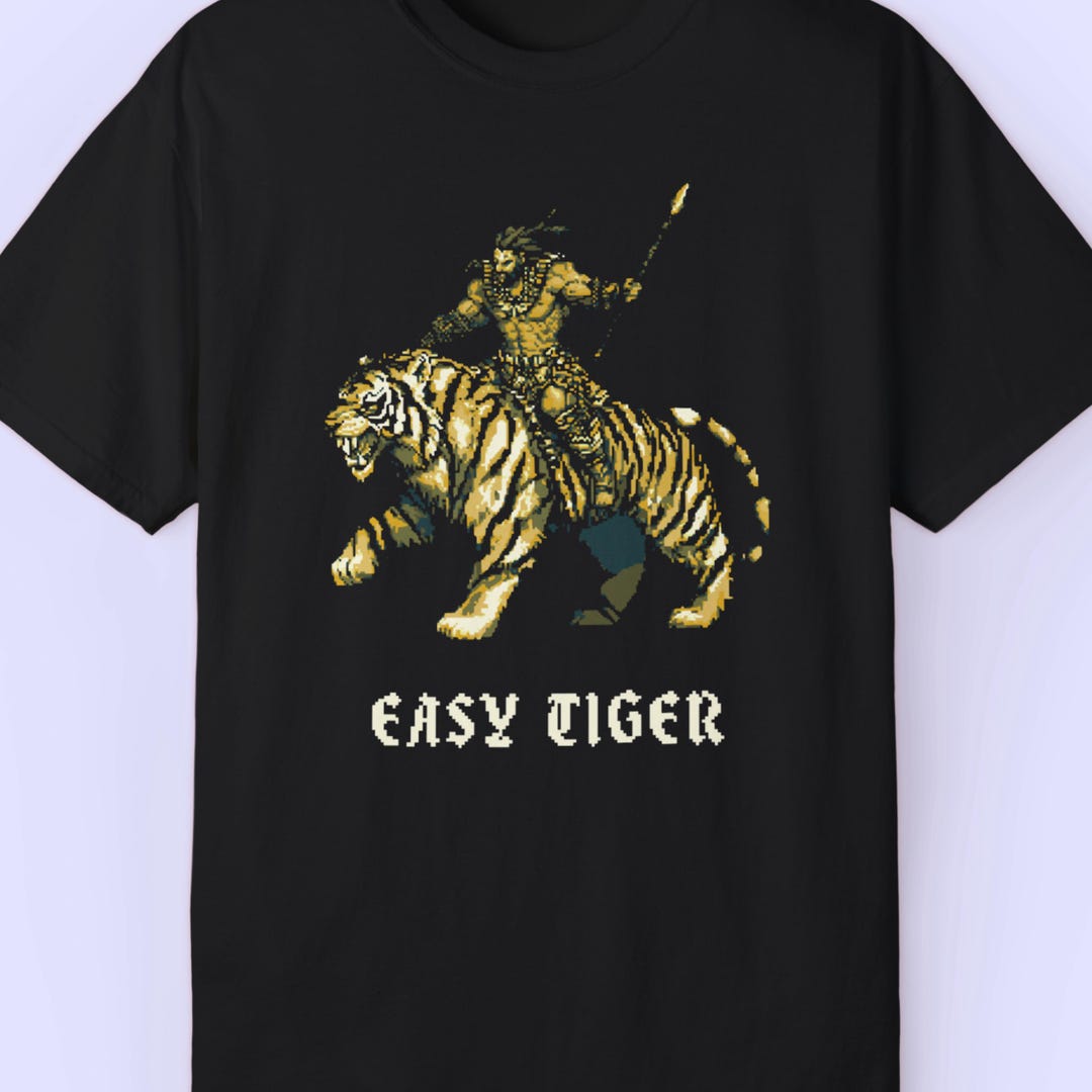 8 Bit Easy Tiger T-shirt - Comfort Colors - Retro Medieval Fantasy ...