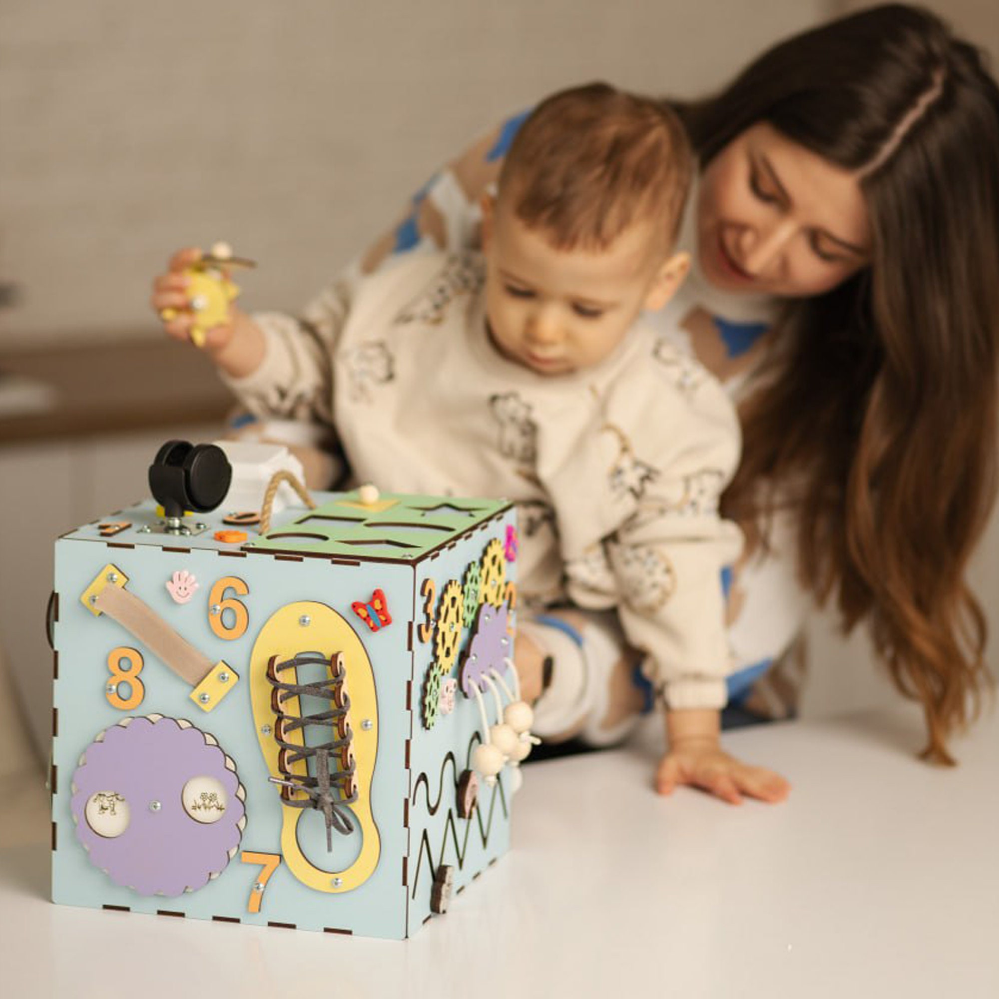 Wooden Toys Cube, Busy Cube Montessori, Busy Board Cube, Toys With Name ...