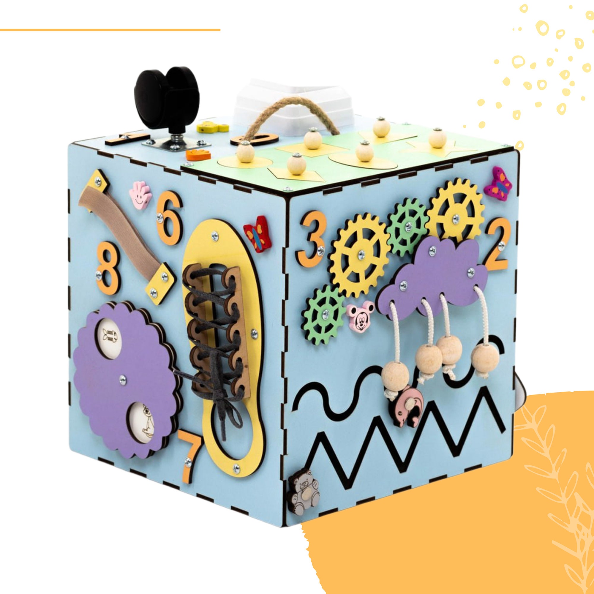 Wooden Activity Cube, Busy Board, Play Cube, Sensory Cube, Activity ...