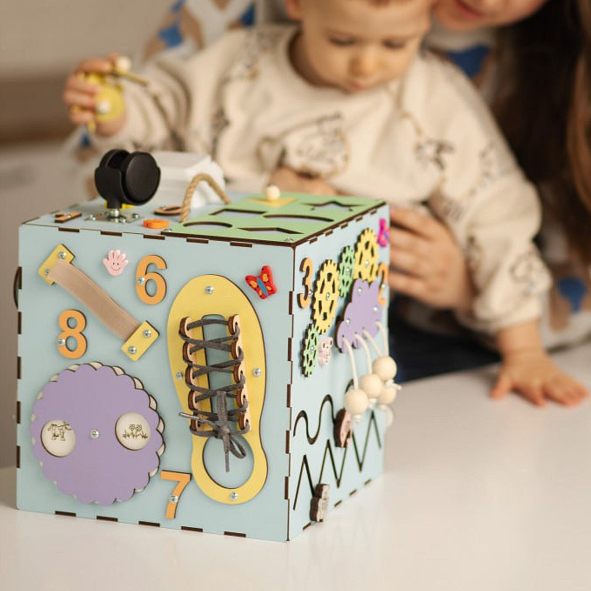 Wooden Activity Cube, Busy Board, Play Cube, Sensory Cube, Activity ...