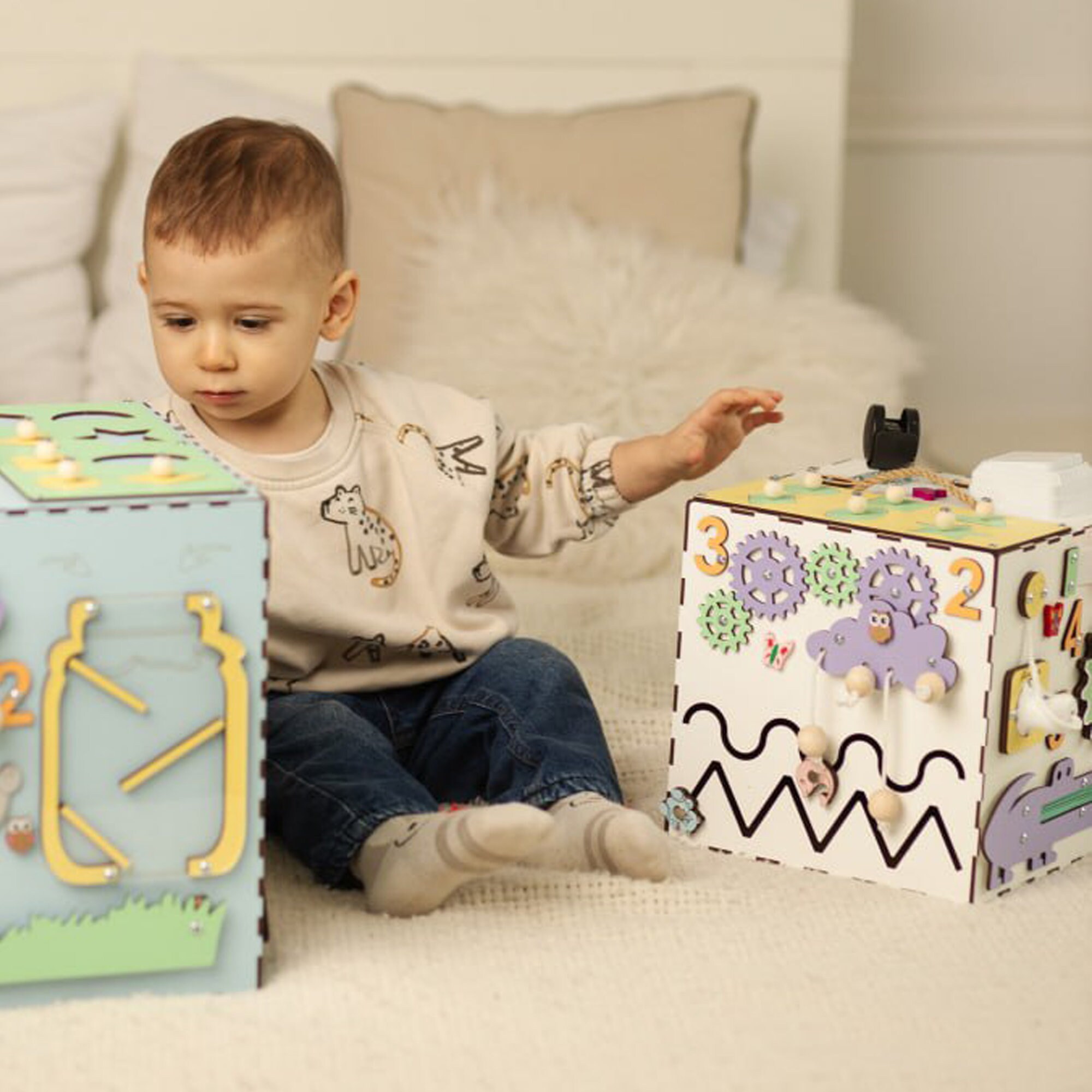 Wooden Toys Cube, Busy Cube Montessori, Busy Board Cube, Toys With Name ...