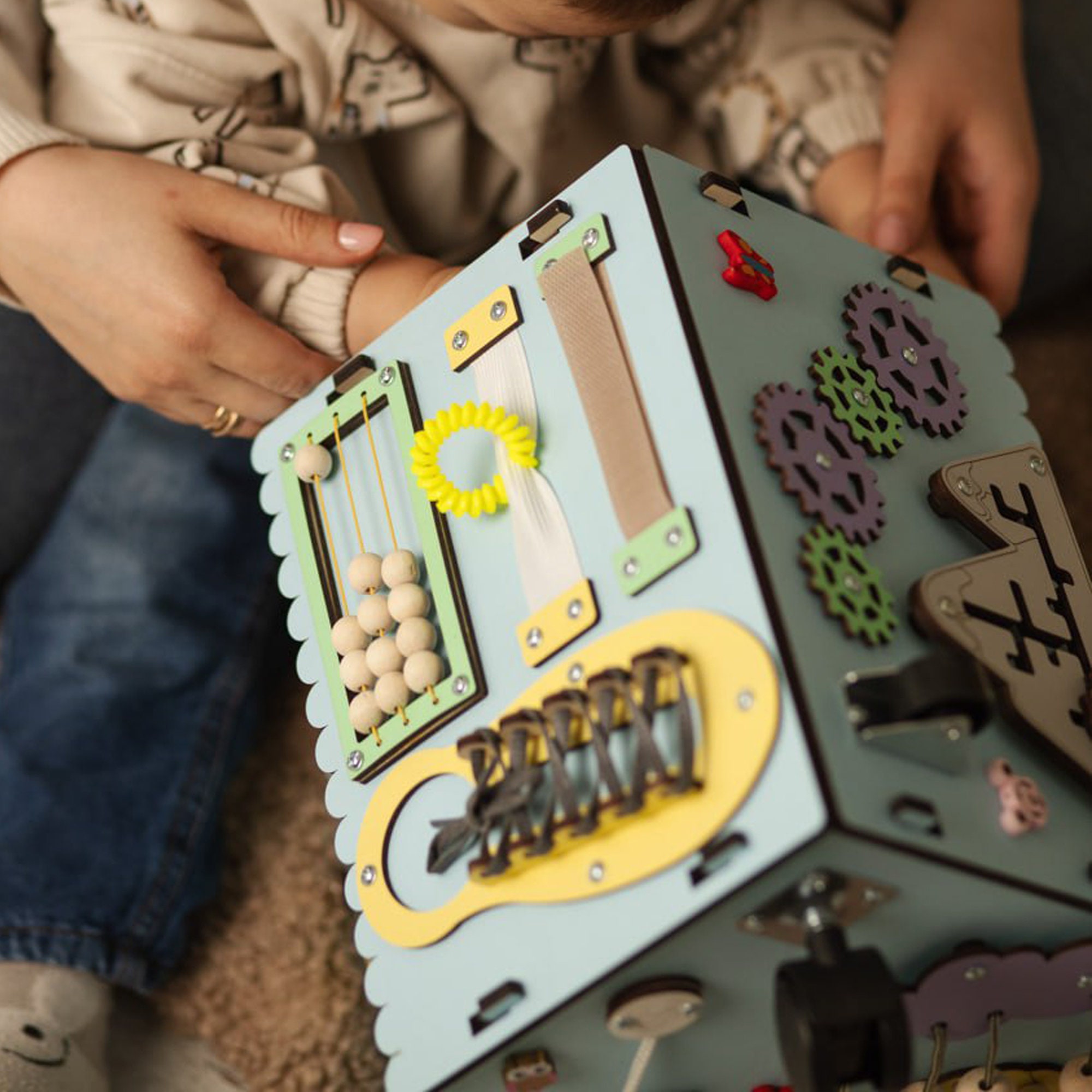 Wooden Activity Cube, Busy Board, Play Cube, Sensory Cube, Activity ...
