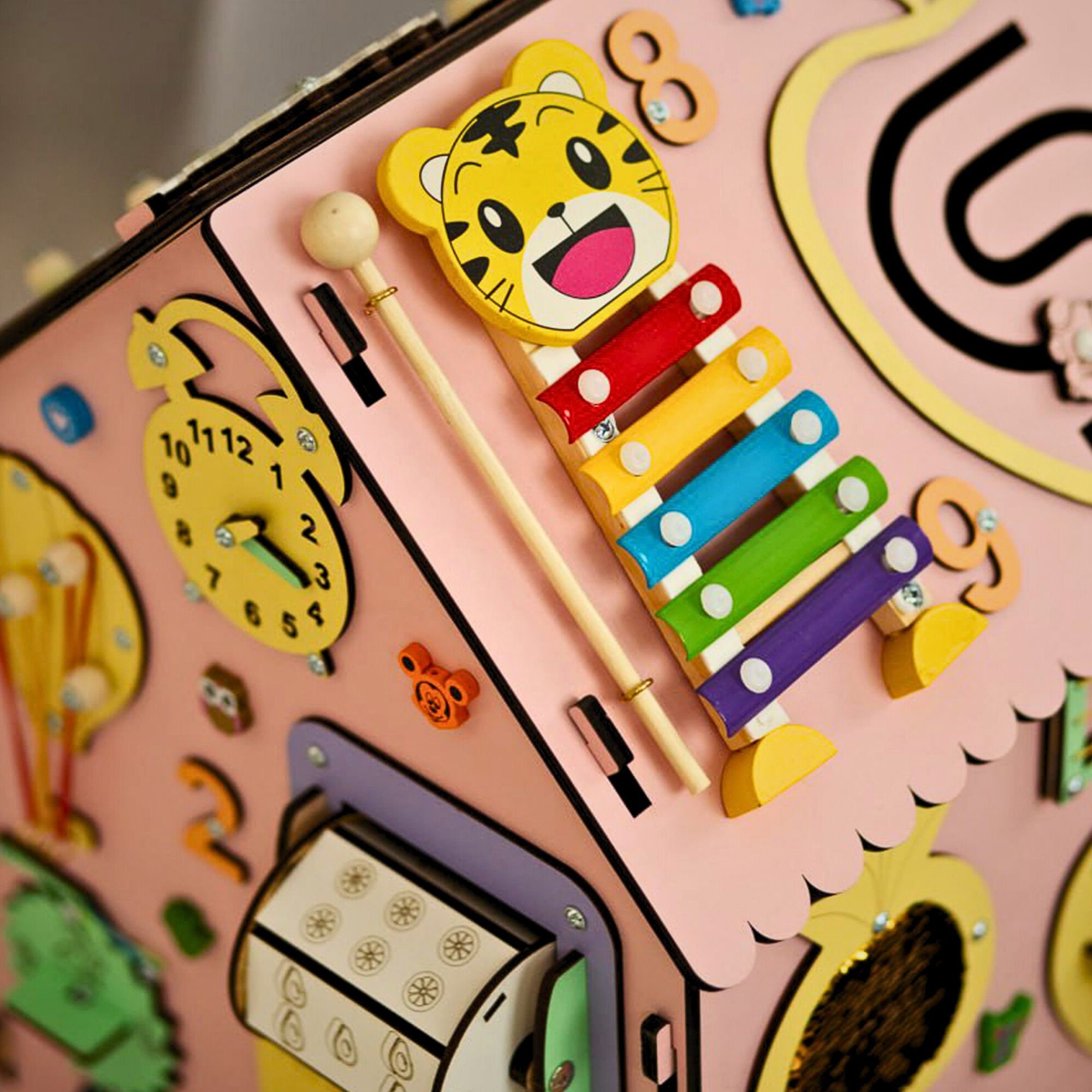 Fidget Busy Board Toddler Sensory Toy Montessori Activity Boards House ...