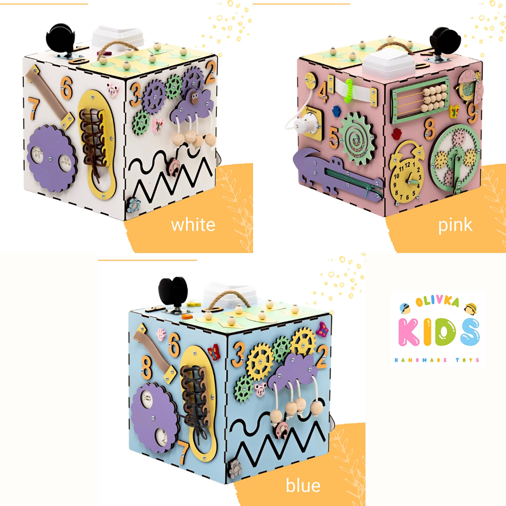 Wooden Toys Cube, Busy Cube Montessori, Busy Board Cube, Toys With Name ...