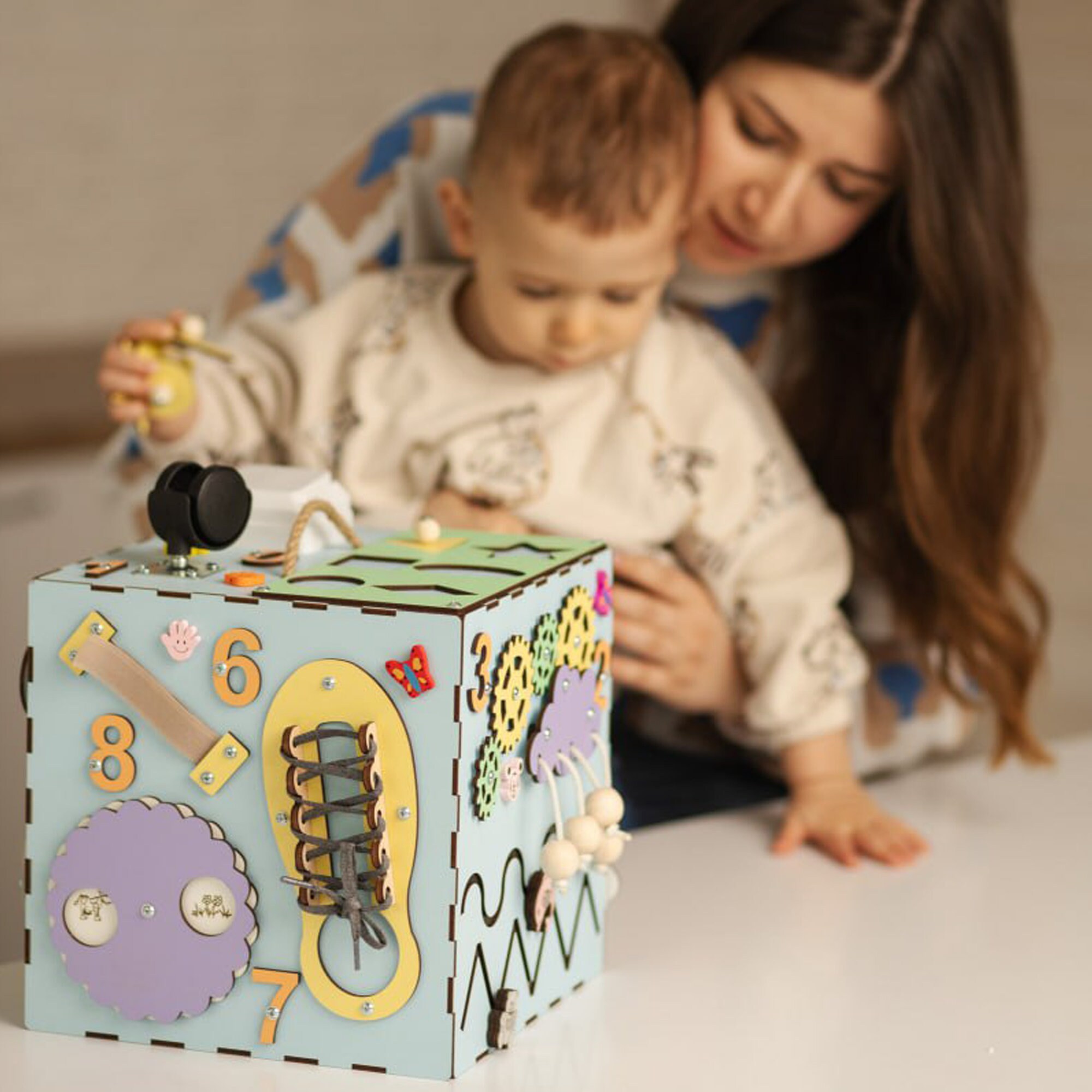 Wooden Activity Cube, Busy Board, Play Cube, Sensory Cube, Activity ...