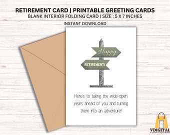 Retirement Card Printable Retirement Card for Colleague Retirement Gift ...