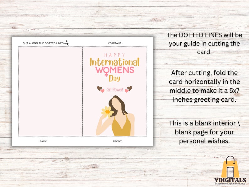 Womens Day Card Happy International Womens Day Printable Card Digital ...