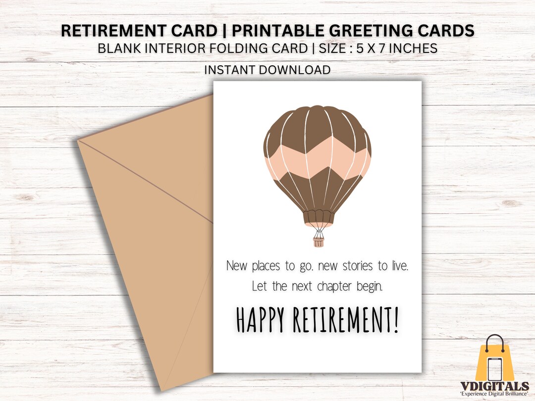Retirement Card Printable Retirement Card for Colleague Retirement Gift ...