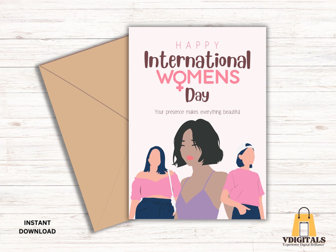 Womens Day Card Happy International Womens Day Printable and Digital ...