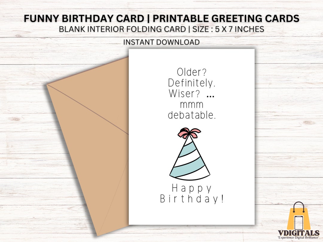 Funny Birthday Card Funny Jokes for Birthday Printable Birthday Card ...