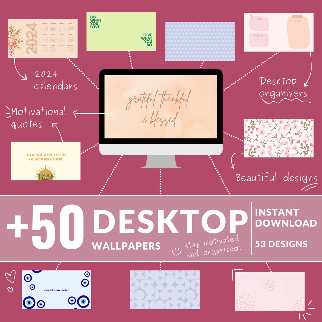 Desktop Wallpapers Desktop Organizer Motivational Quotes 2024 Calendar ...