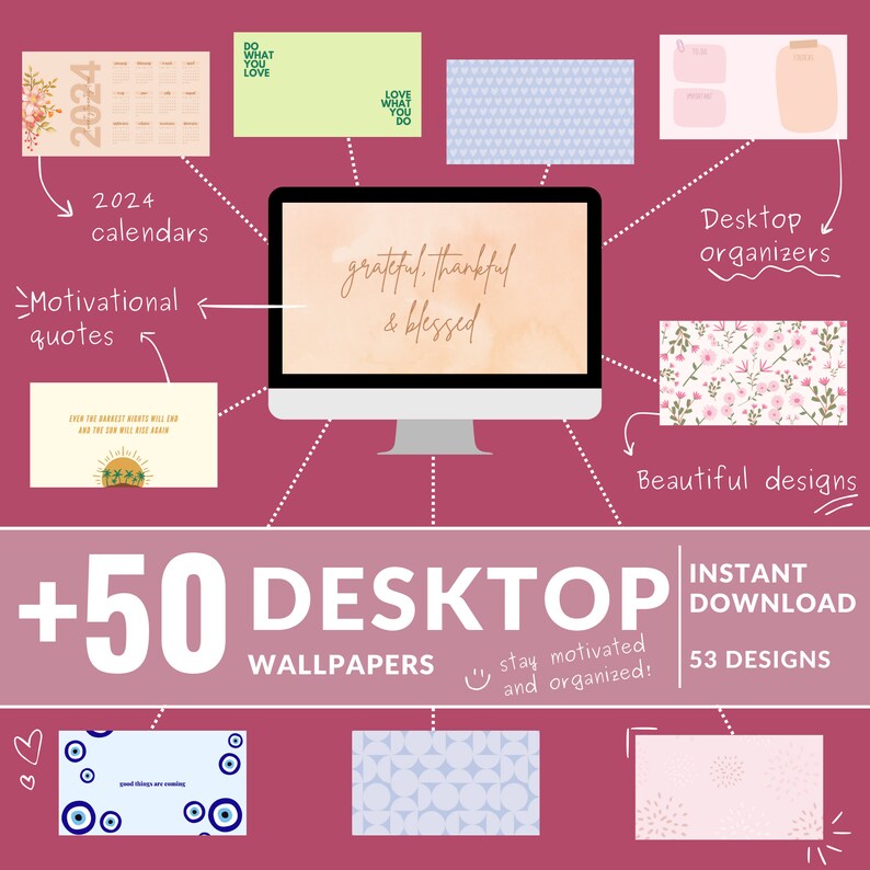 Desktop Wallpapers Desktop Organizer Motivational Quotes 2024 Calendar ...