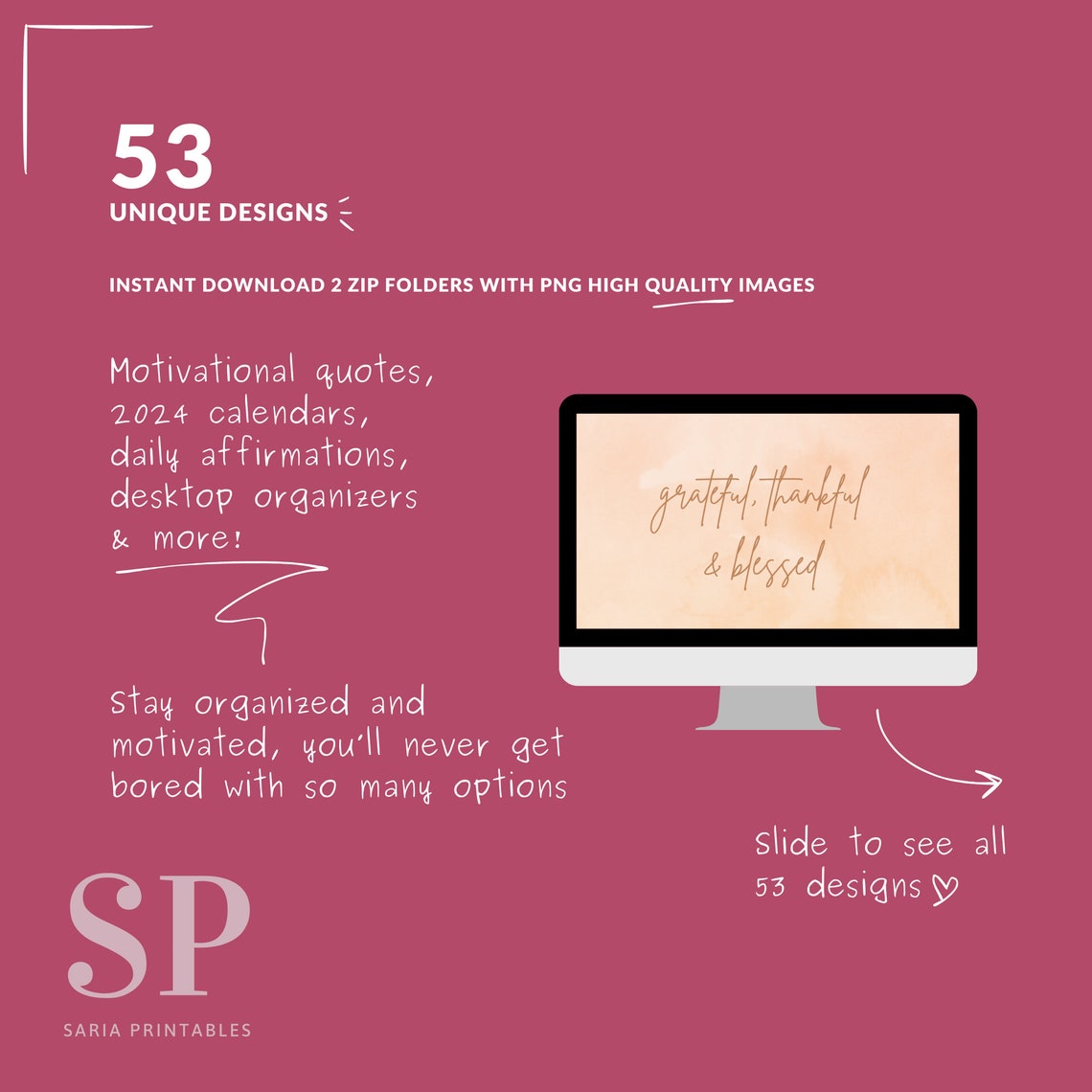 Desktop Wallpapers Desktop Organizer Motivational Quotes 2024 Calendar ...