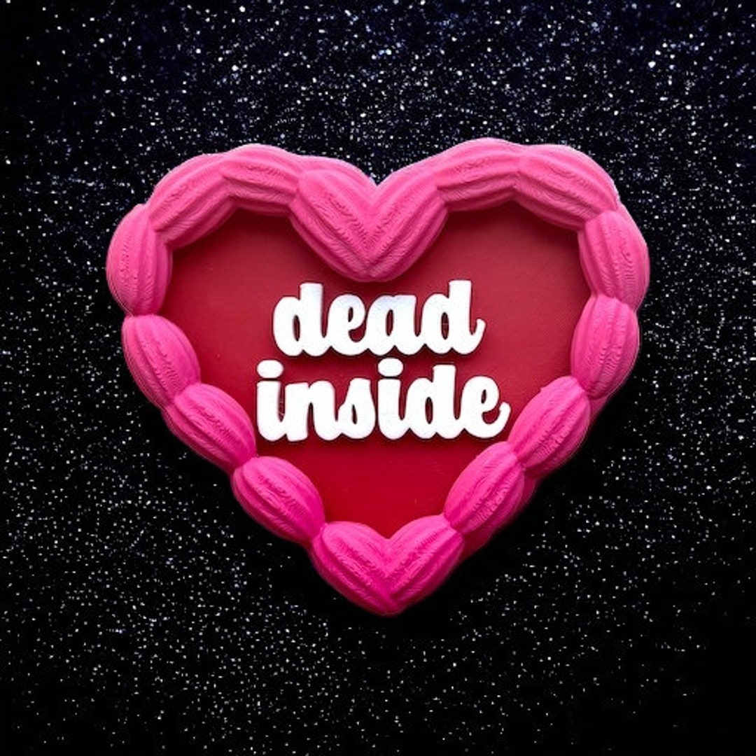 Dead Inside Heart Shaped Vintage Cake Box 3D Printed Stash Box Jewelry ...