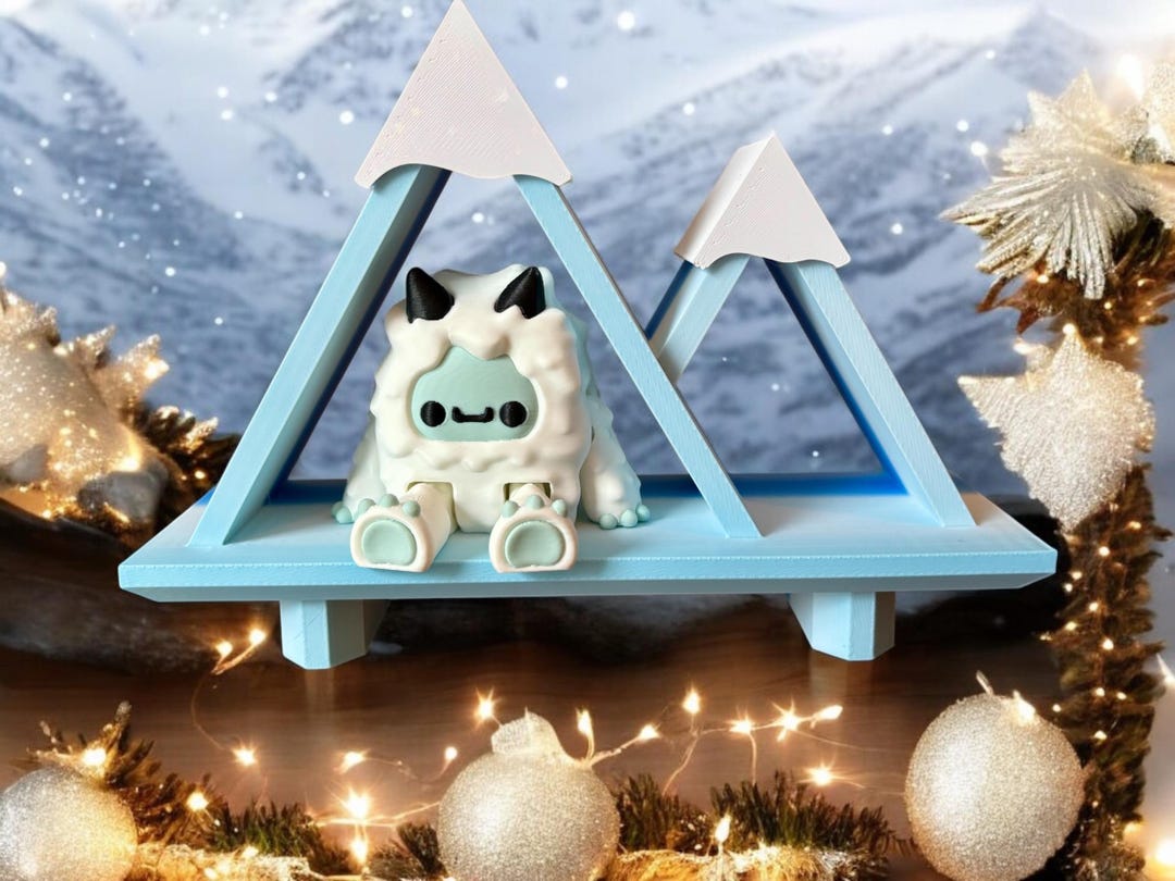 Mountain Shelf With Yeti | Articulated Figure | 3D Printed - Etsy