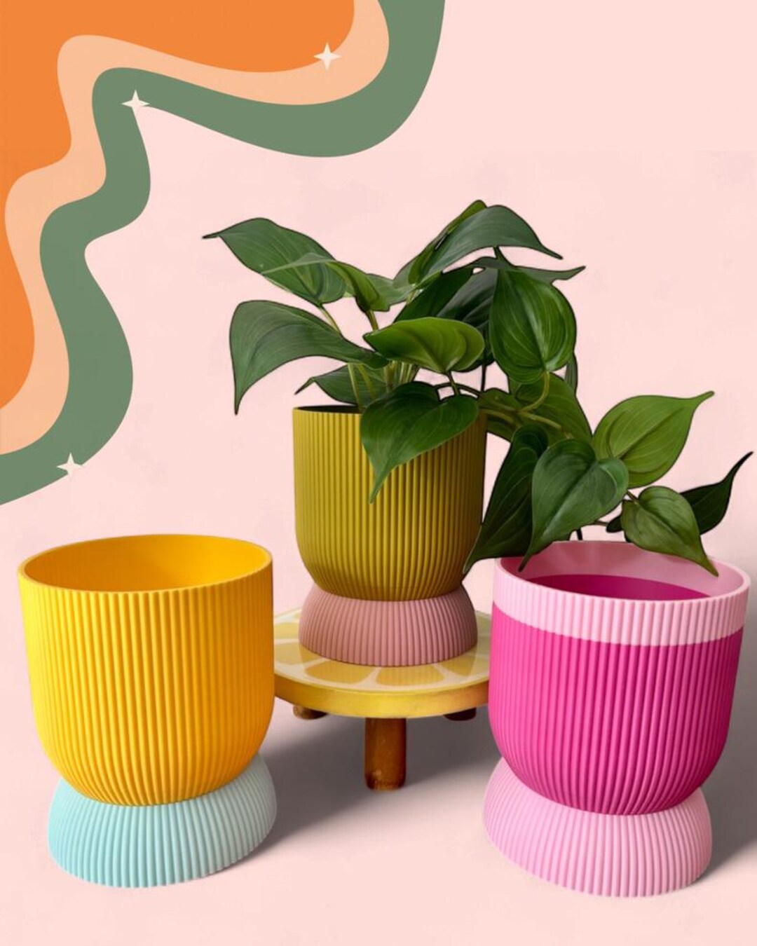 Two-tone 3D Printed Planter: Modern Indoor Pot With Drip Tray - Etsy