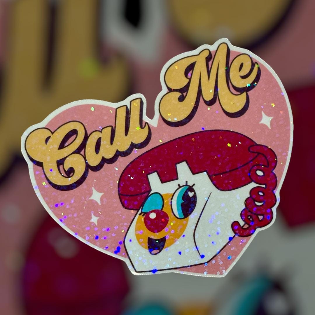Call Me! Holographic Sticker | PPG Phone - Etsy