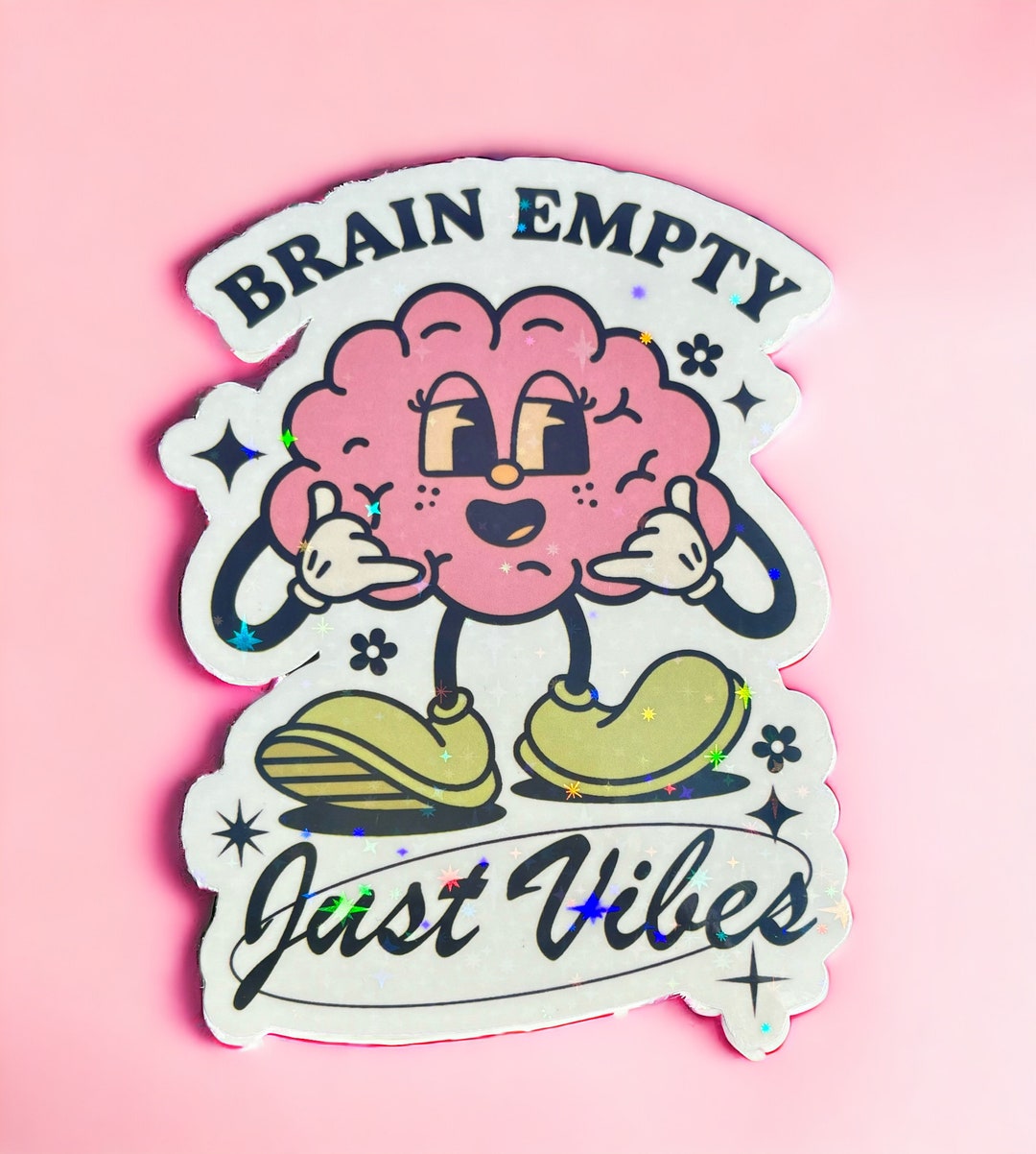 Brain Empty Holographic Sticker - Etsy