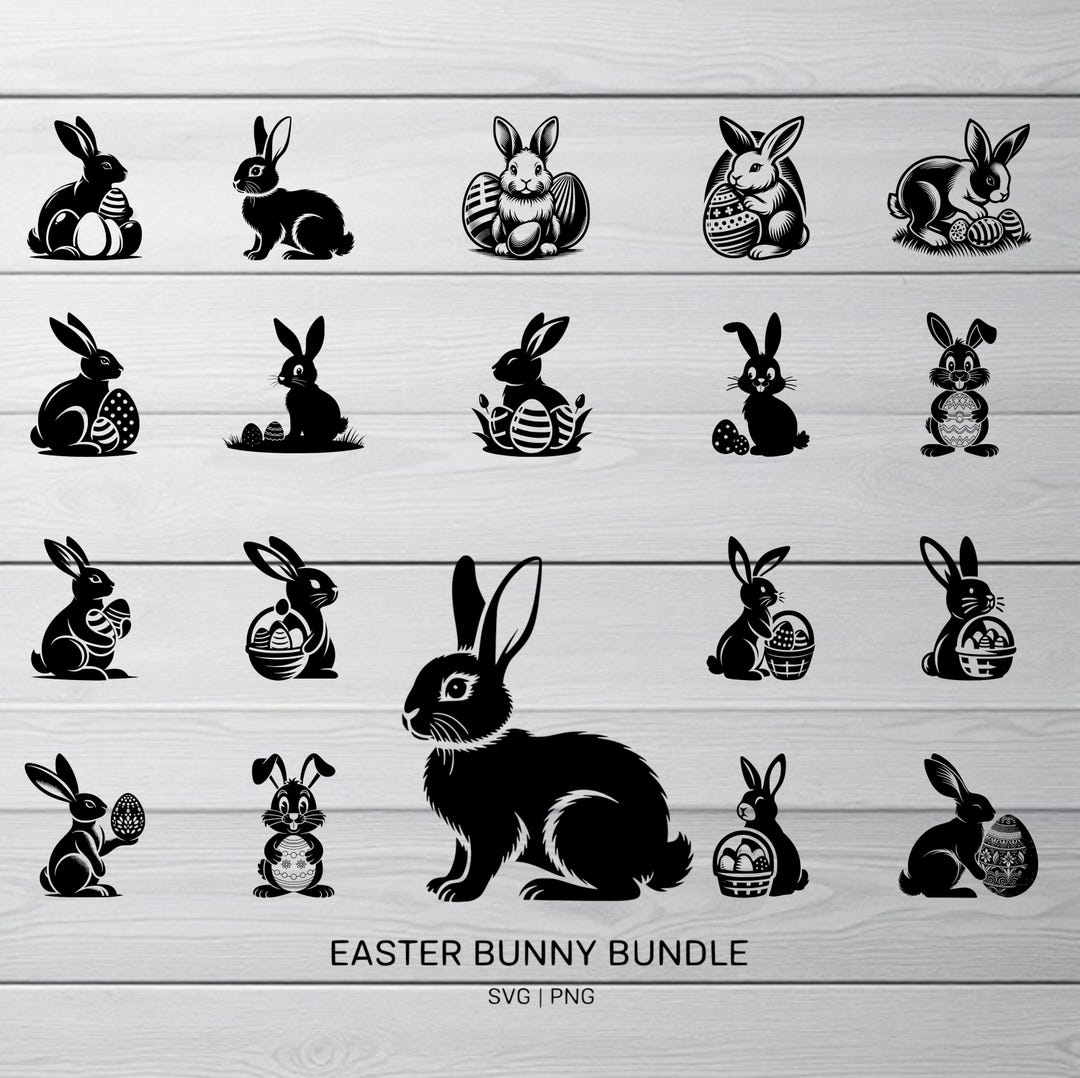 Easter Bunny SVG Bundle – 23 Rabbit Designs, Laser Engraving - Etsy
