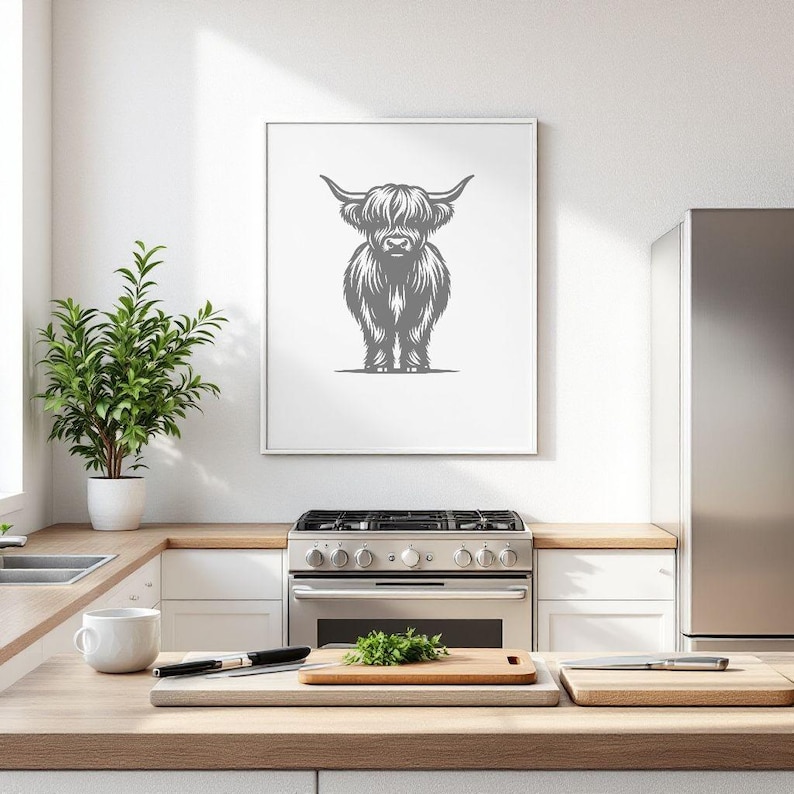 Laser Engraving Highland Cow SVG - Instant Download for Charming Farm ...