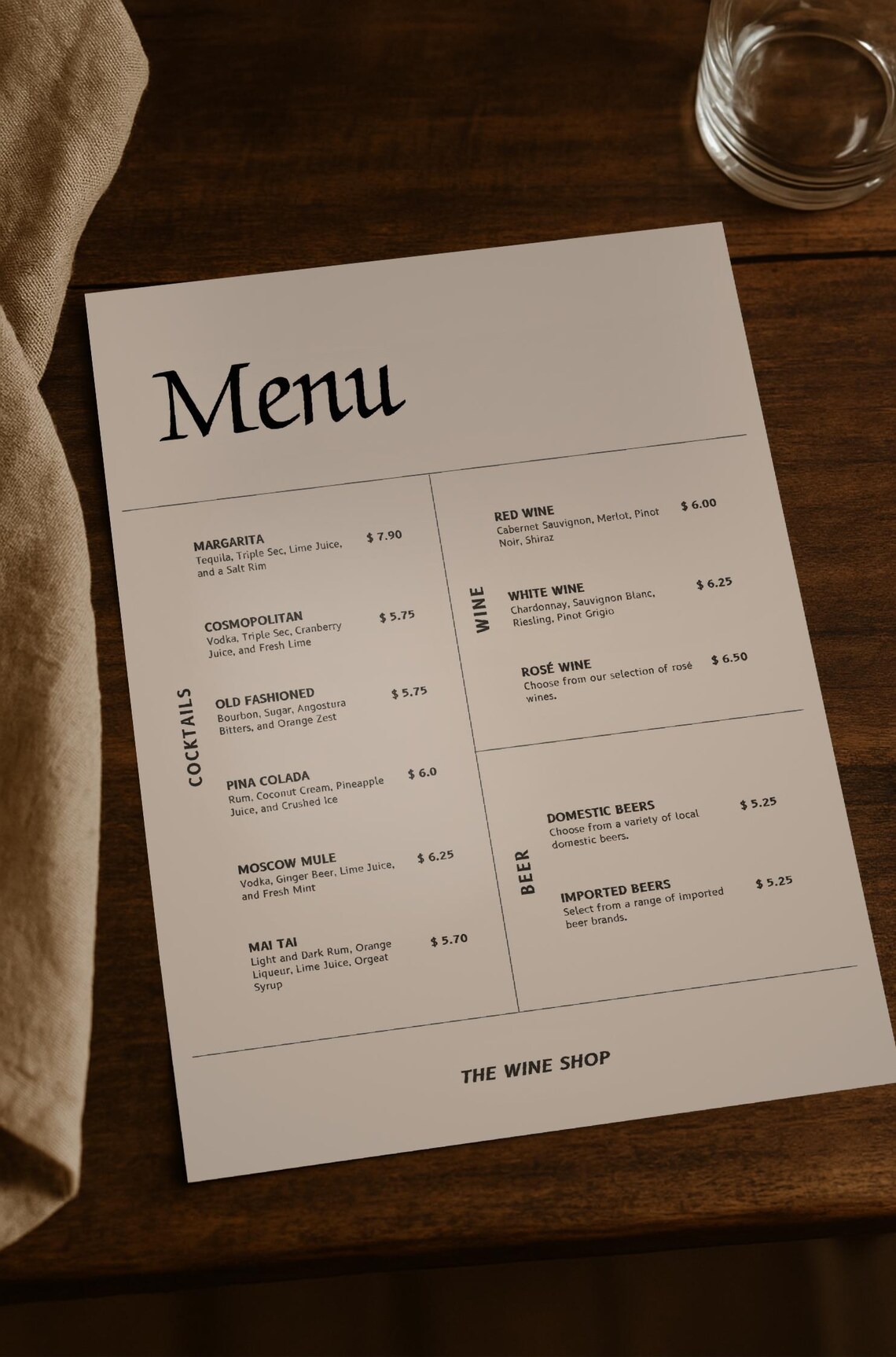 Menu, Menu Template, Restaurant Menu, Bar Menu, Pricing Menu ...