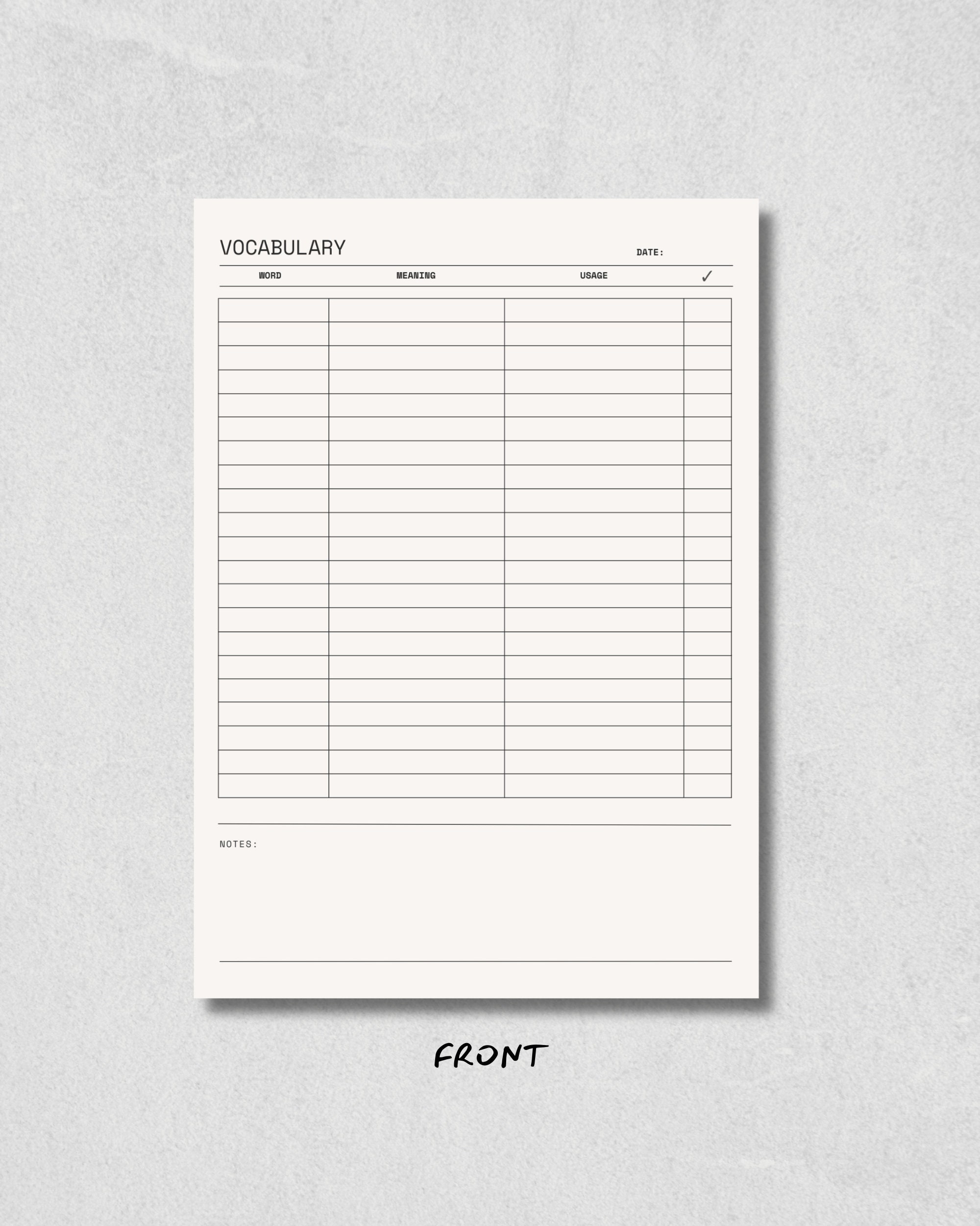 Language Learning | Vocabulary | Worksheet | Modern & Clean | Study ...