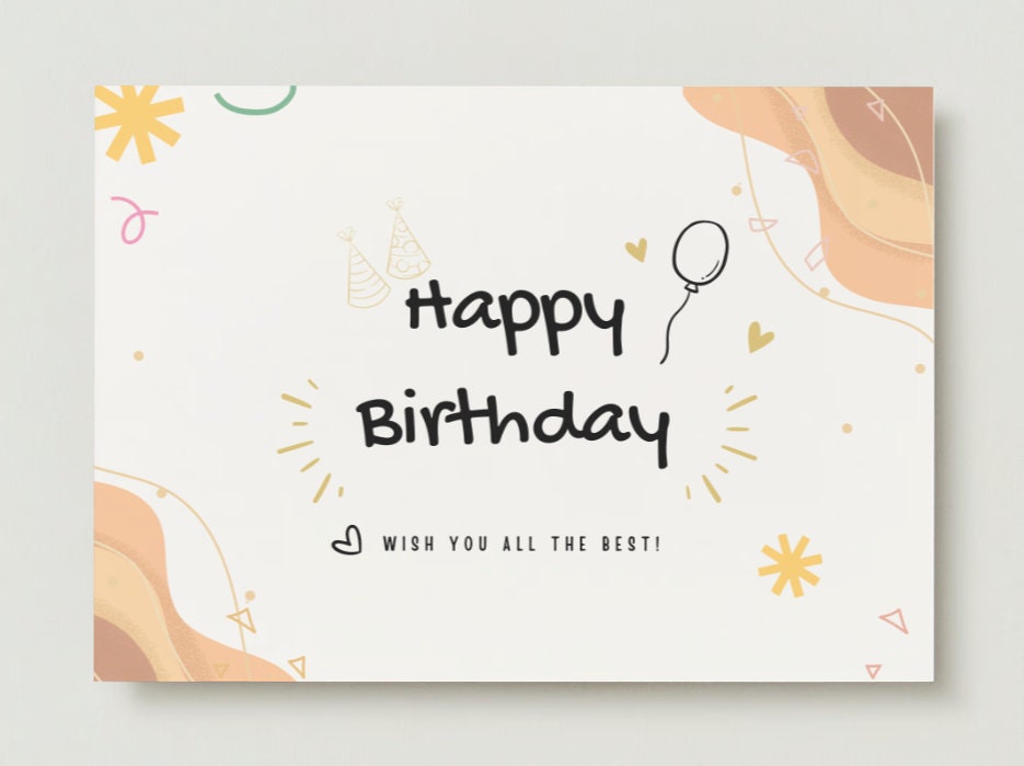 Card, Birthday, Birthday Card, Happy Birthday, Card Template, Template ...