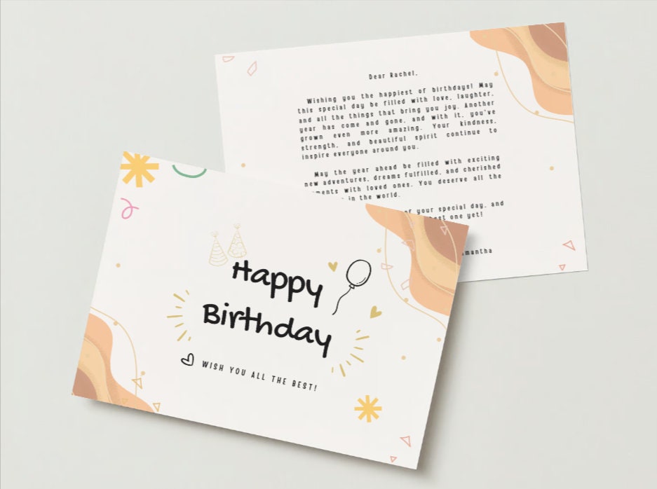 Card, Birthday, Birthday Card, Happy Birthday, Card Template, Template ...