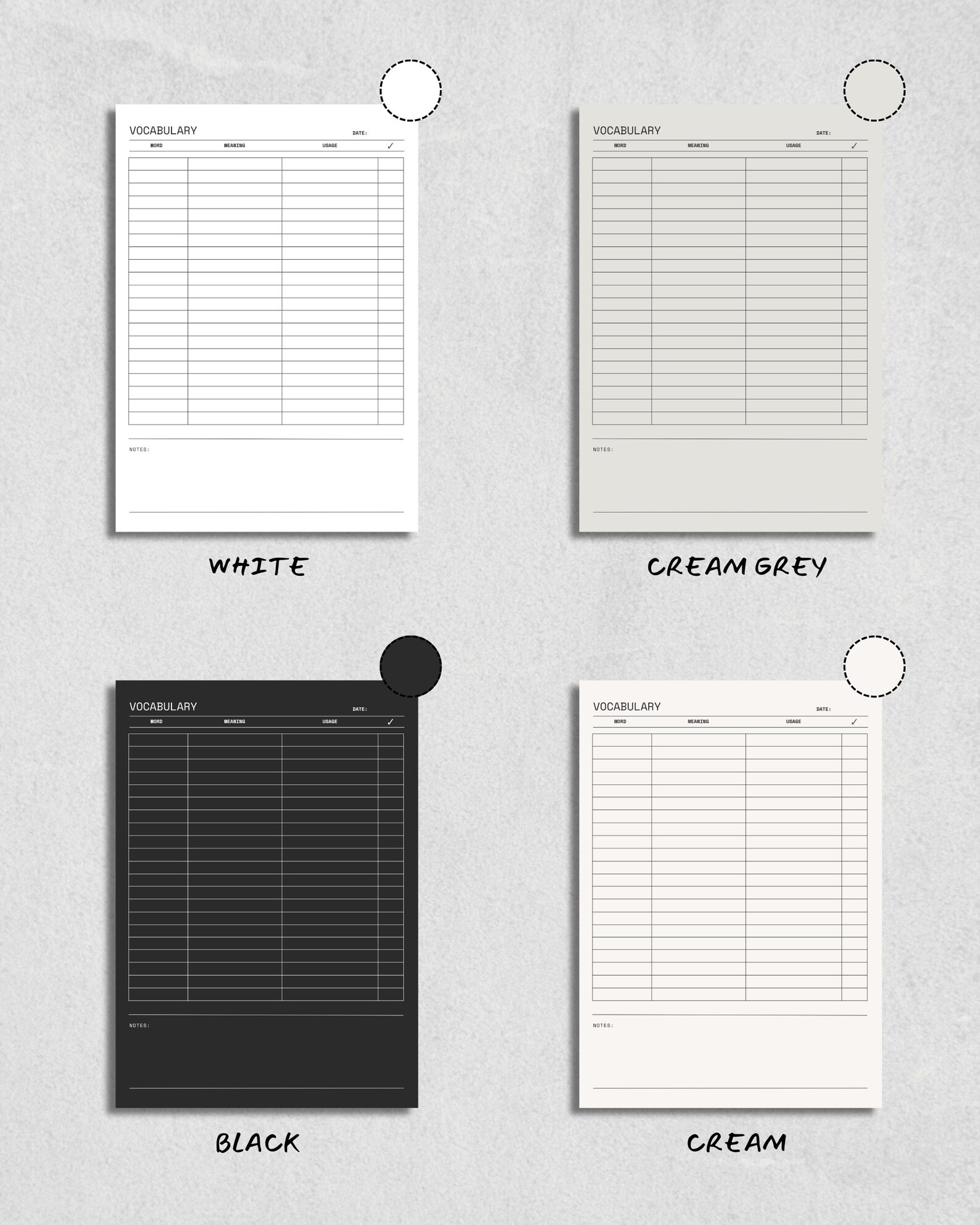 Language Learning | Vocabulary | Worksheet | Modern & Clean | Study ...