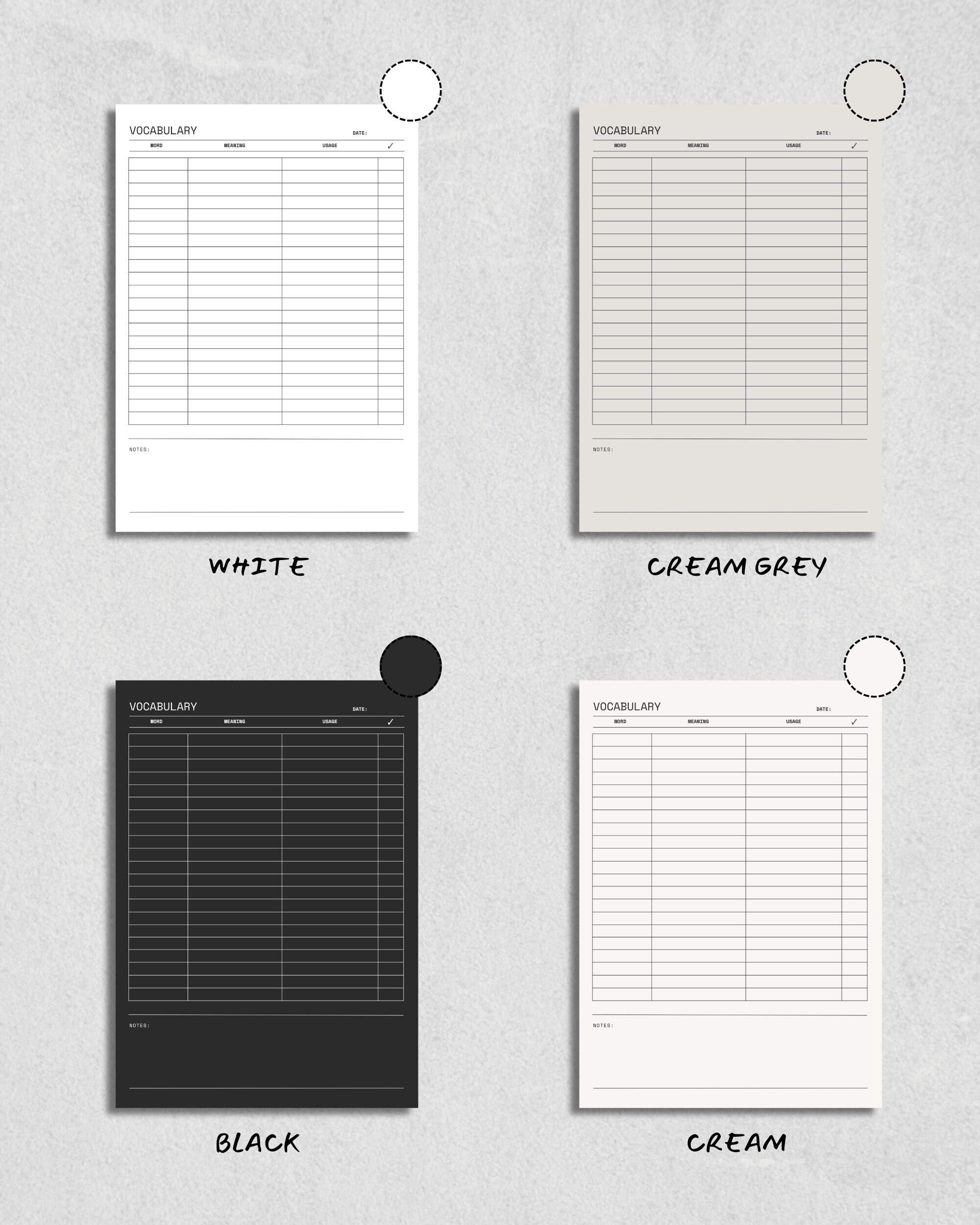 Language Learning | Vocabulary | Worksheet | Modern & Clean | Study ...