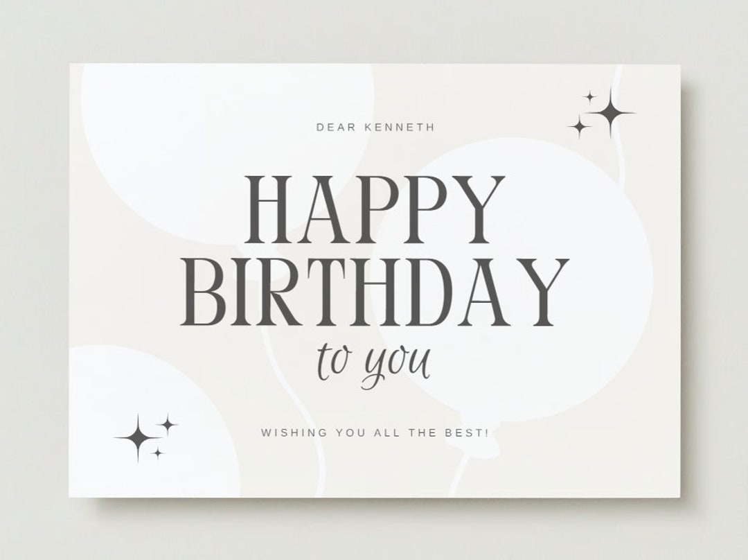 Happy Birthday, Birthday, Card, Design, Template, Canva, Birthday Card ...