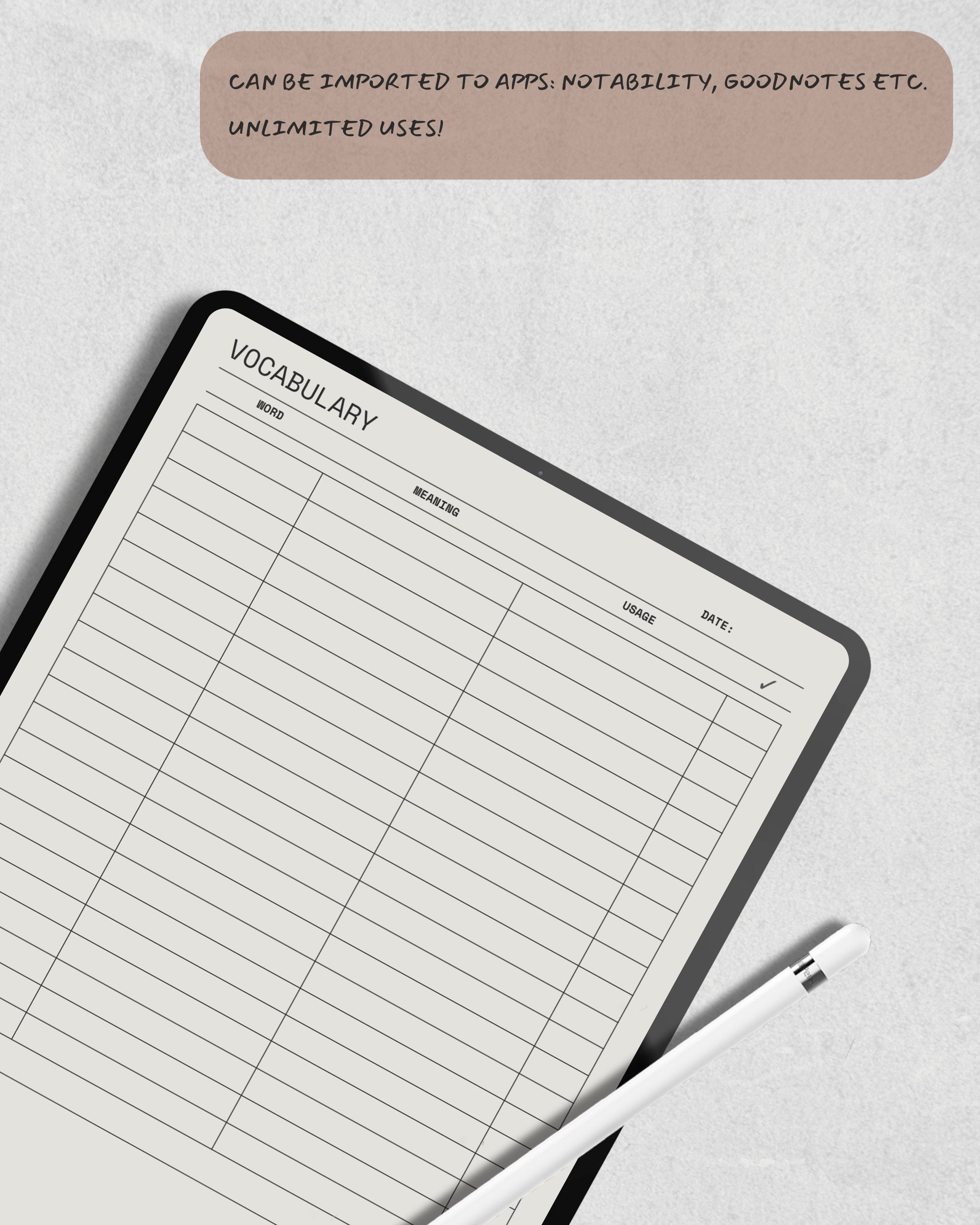 Language Learning | Vocabulary | Worksheet | Modern & Clean | Study ...