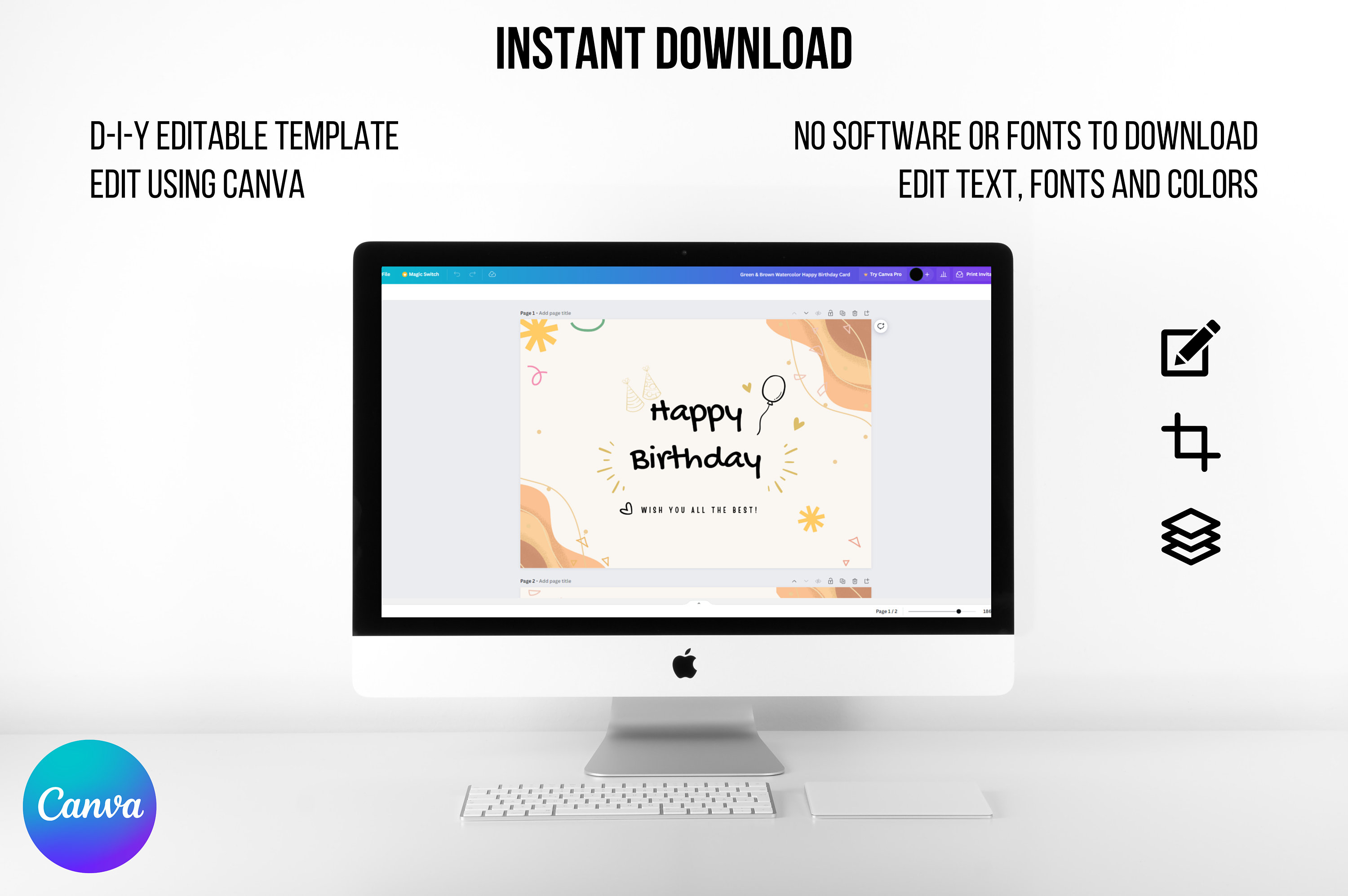 Card, Birthday, Birthday Card, Happy Birthday, Card Template, Template ...