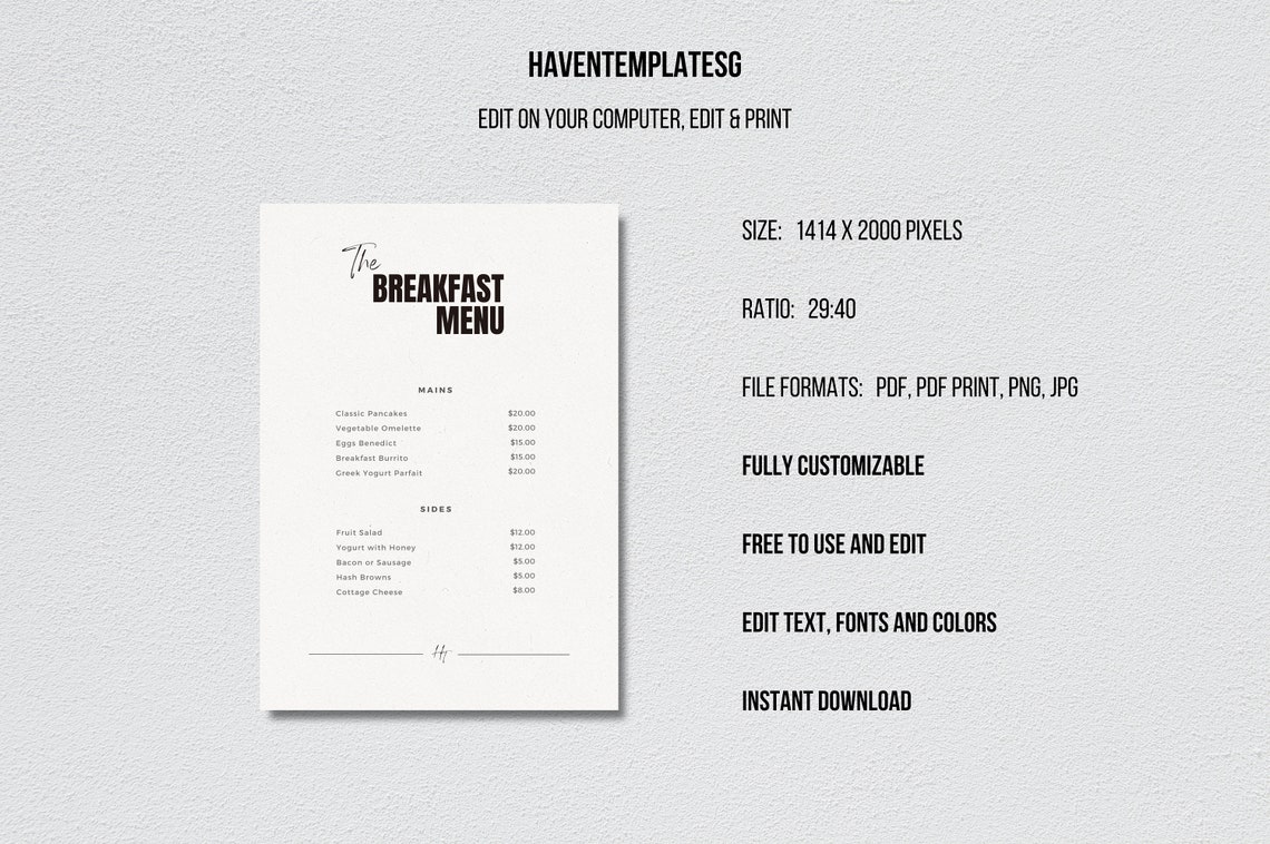Menu, Menu Template, Restaurant Menu, Bar Menu, Pricing Menu ...