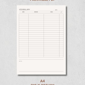 Language Learning | Vocabulary | Worksheet | Modern & Clean | Study ...