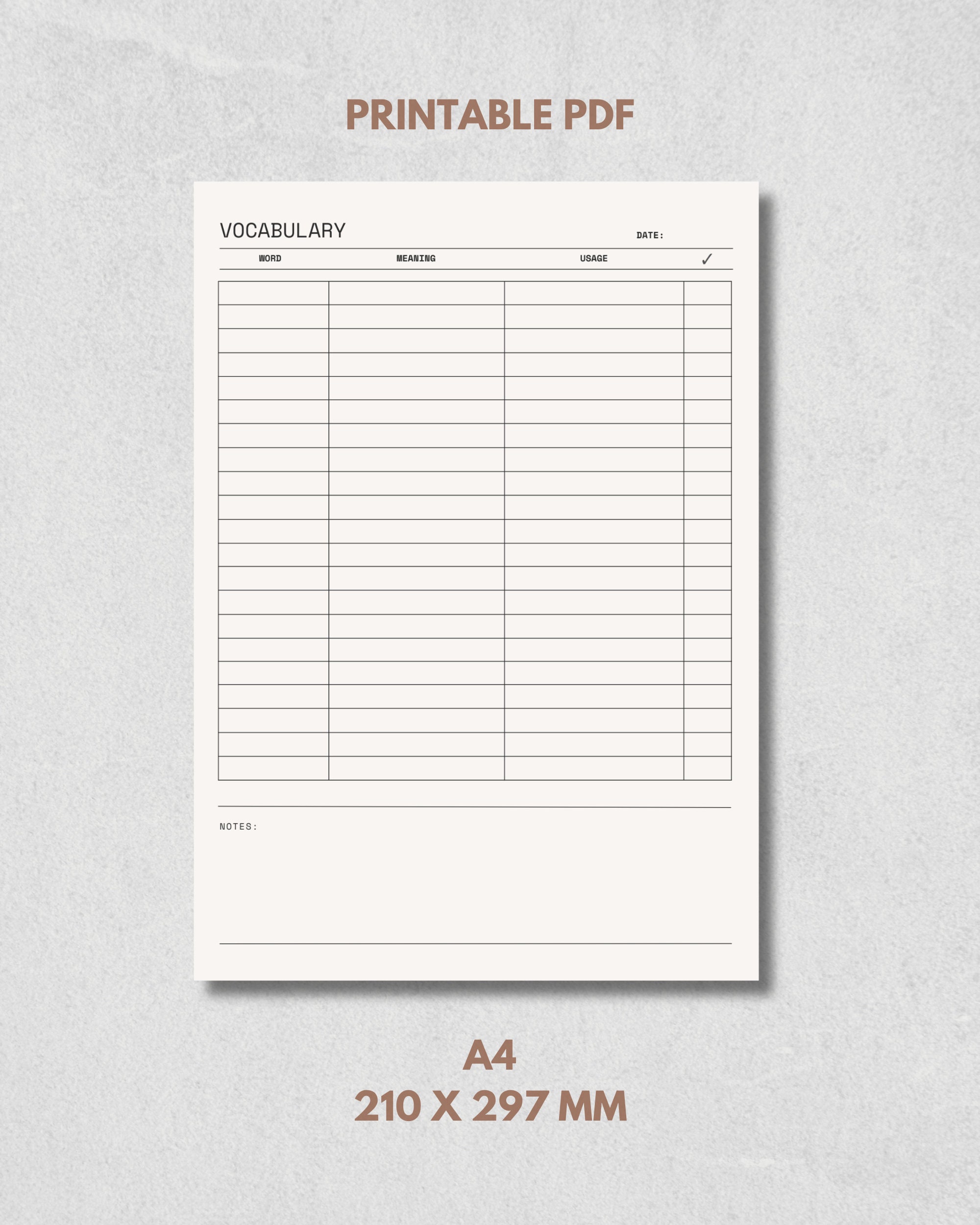 Language Learning | Vocabulary | Worksheet | Modern & Clean | Study ...