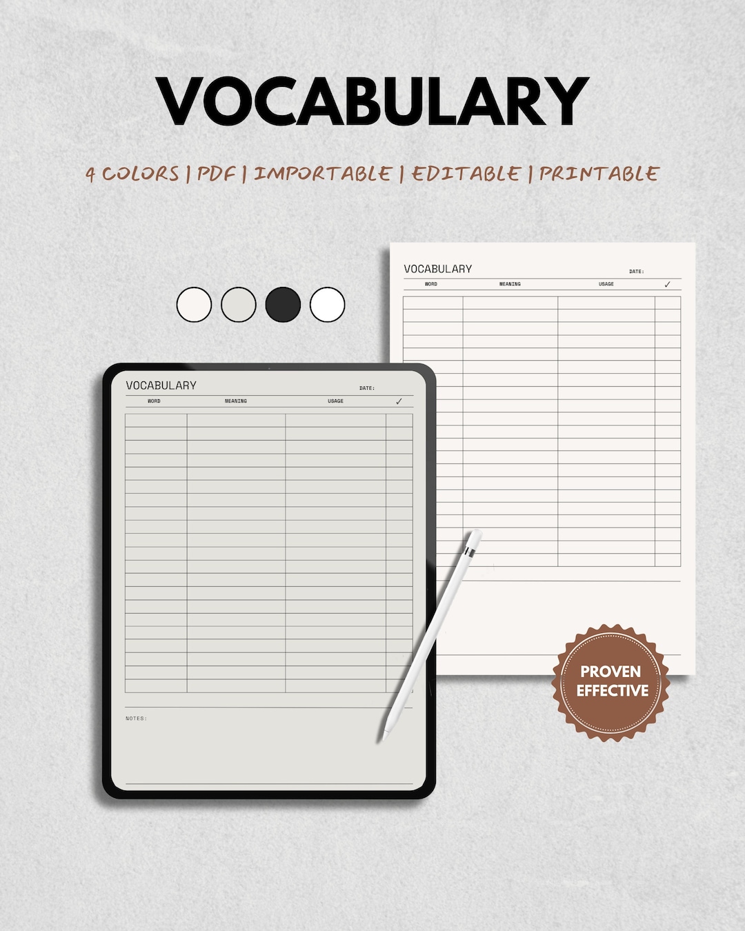 Language Learning | Vocabulary | Worksheet | Modern & Clean | Study ...