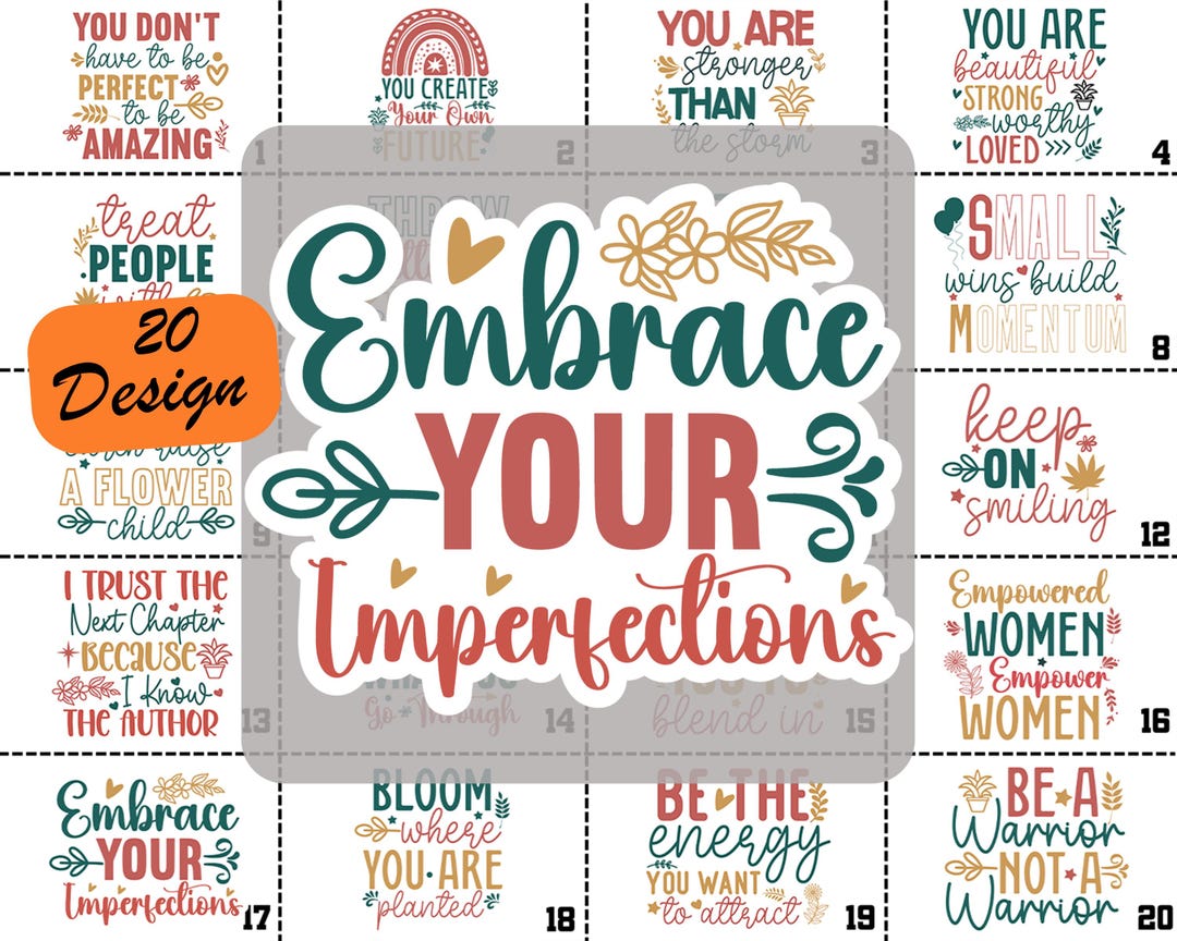 Motivational Quote DTF Transfer, Bundle, Inspirational Sayings Design ...