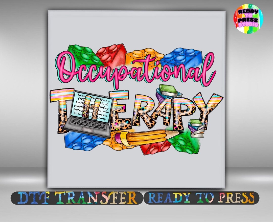 Occupational Therapy DTF Transfer, Leopard Print Design Iron on Ready ...