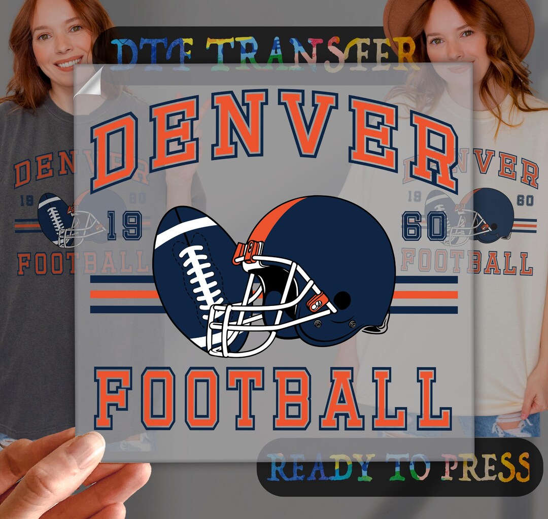 Retro Denver Football Dtf Transfer, Ready to Press, Heat Transfer, DTF ...