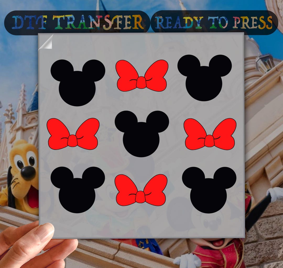 Cute Minnie Coquette Bow Collage Dtf Transfer, Ready to Press, Heat ...