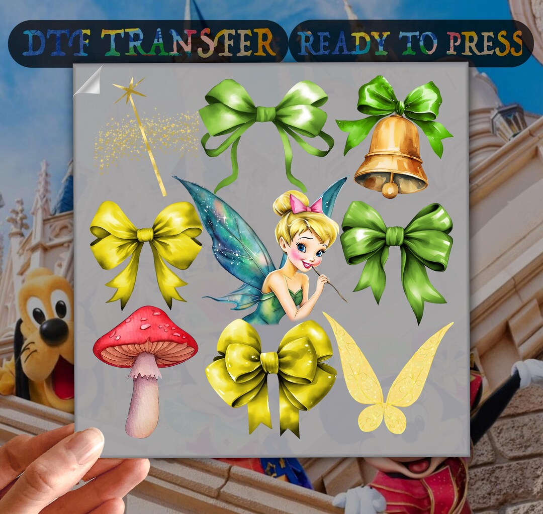 Retro Disney Tinkerbell Custom Dtf Transfer, Vintage Neverland Ready to ...