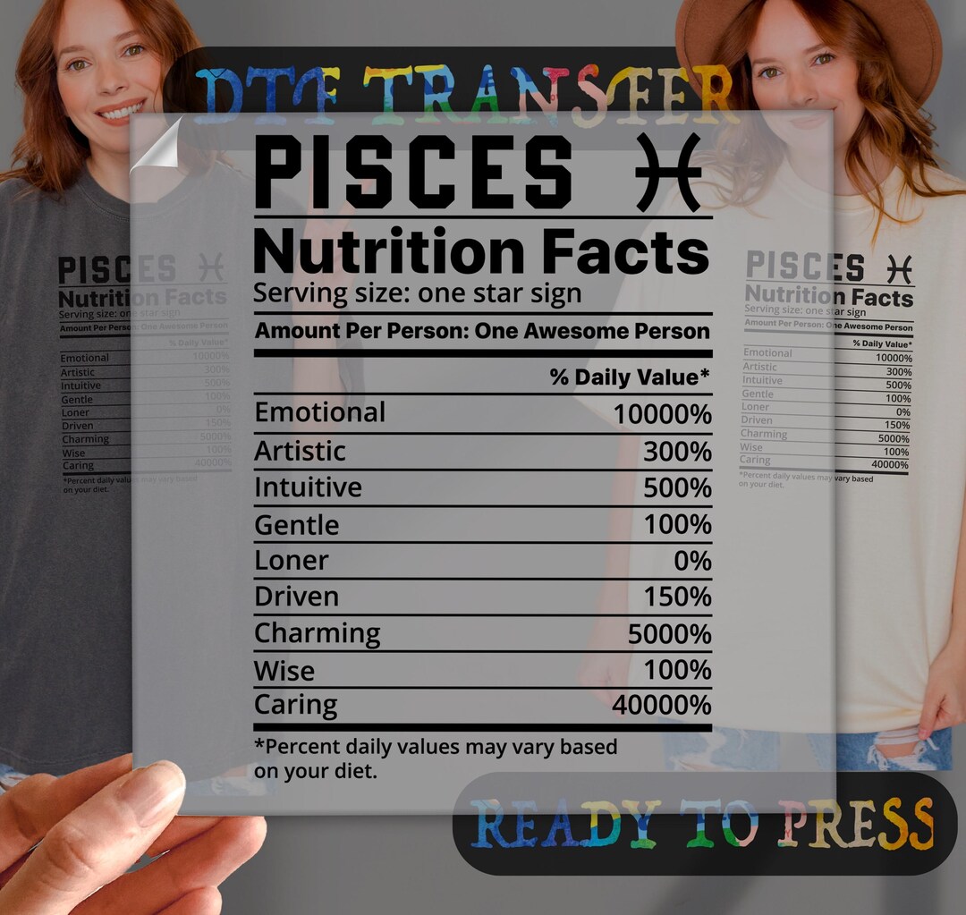 Pisces Dtf Transfer, Ready to Press, Heat Transfer, Gang Sheet ...