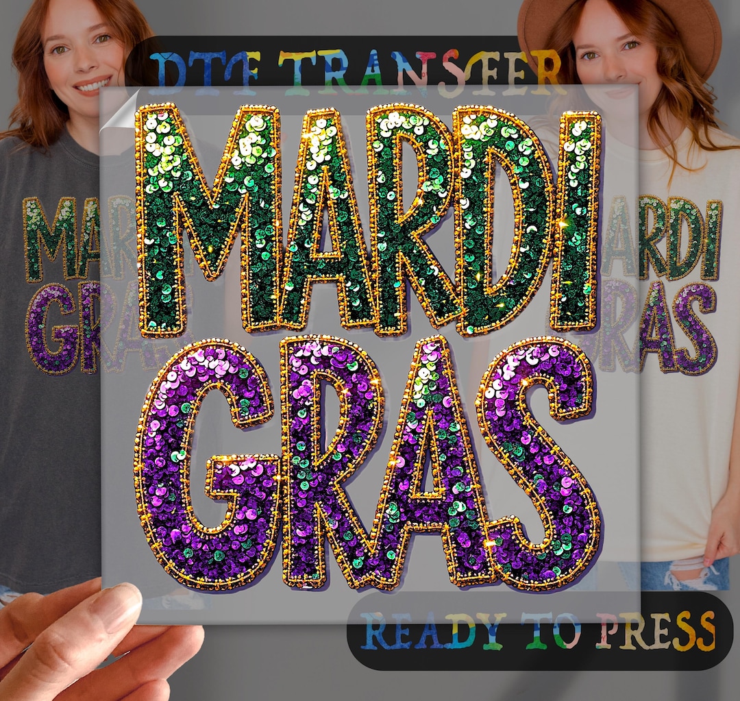 Mardi Gras Dtf Transfer, Ready to Press, Heat Transfer, DTF Gang Sheet ...
